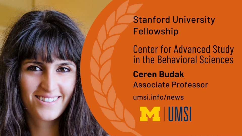 Ceren Budak earns Stanford University Fellowship from the Center for Advanced Study in the ...
